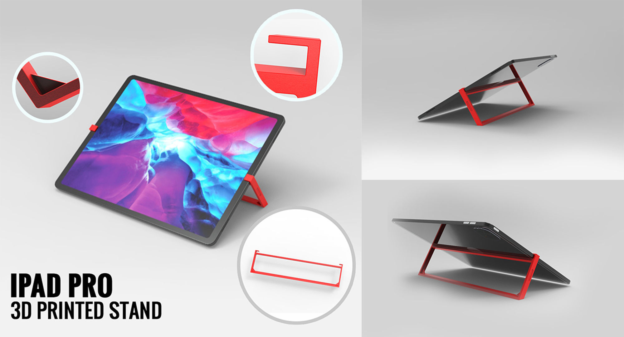 Apple ipad pro 2020 3d printable ipad stand 3D model 3D printable ...