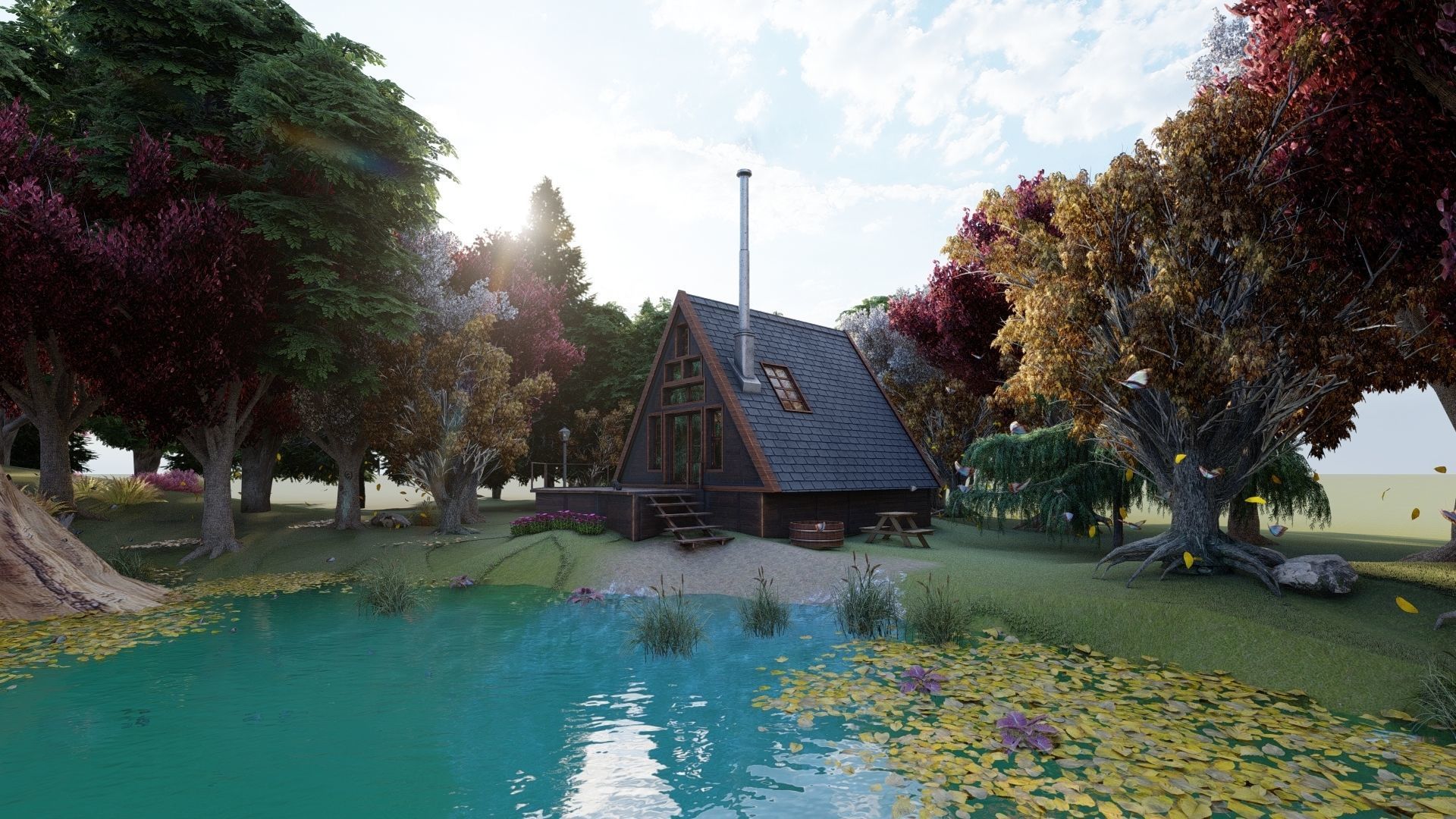 3D model lake scene 3ds max lumion 10 scenes VR / AR / low-poly | CGTrader