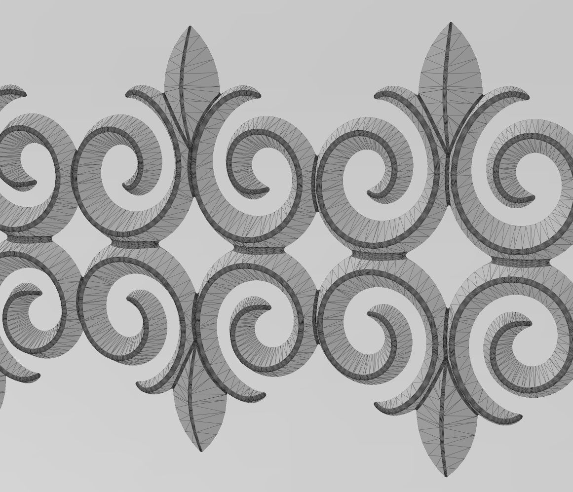 Floral scroll pattern strip relief 3D model 3D printable | CGTrader