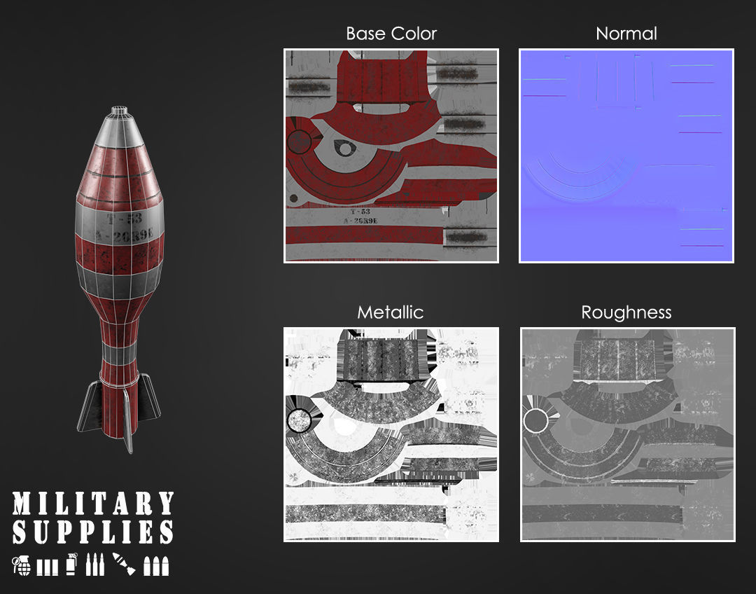 3D model Military Supplies Pack - Mortar Ammo Box VR / AR / low-poly ...