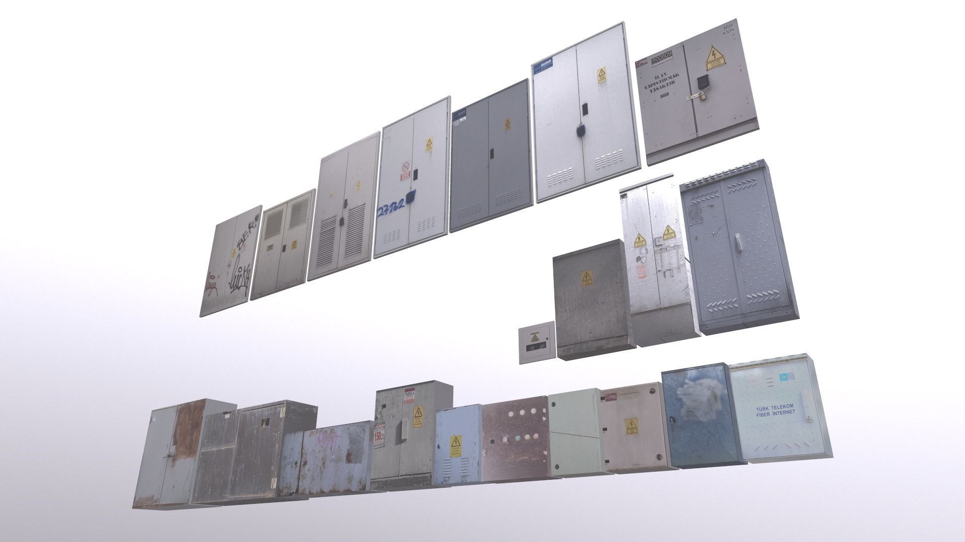 3D model 21 Electric Box Asset in one map VR / AR / low-poly | CGTrader