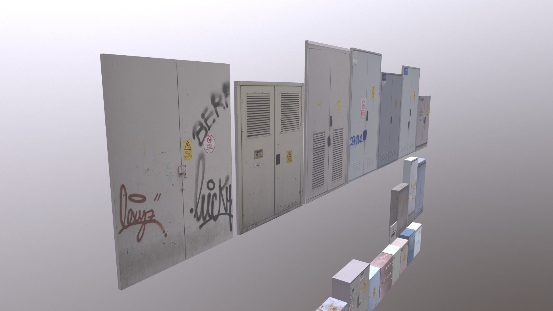 3D model 21 Electric Box Asset in one map VR / AR / low-poly | CGTrader
