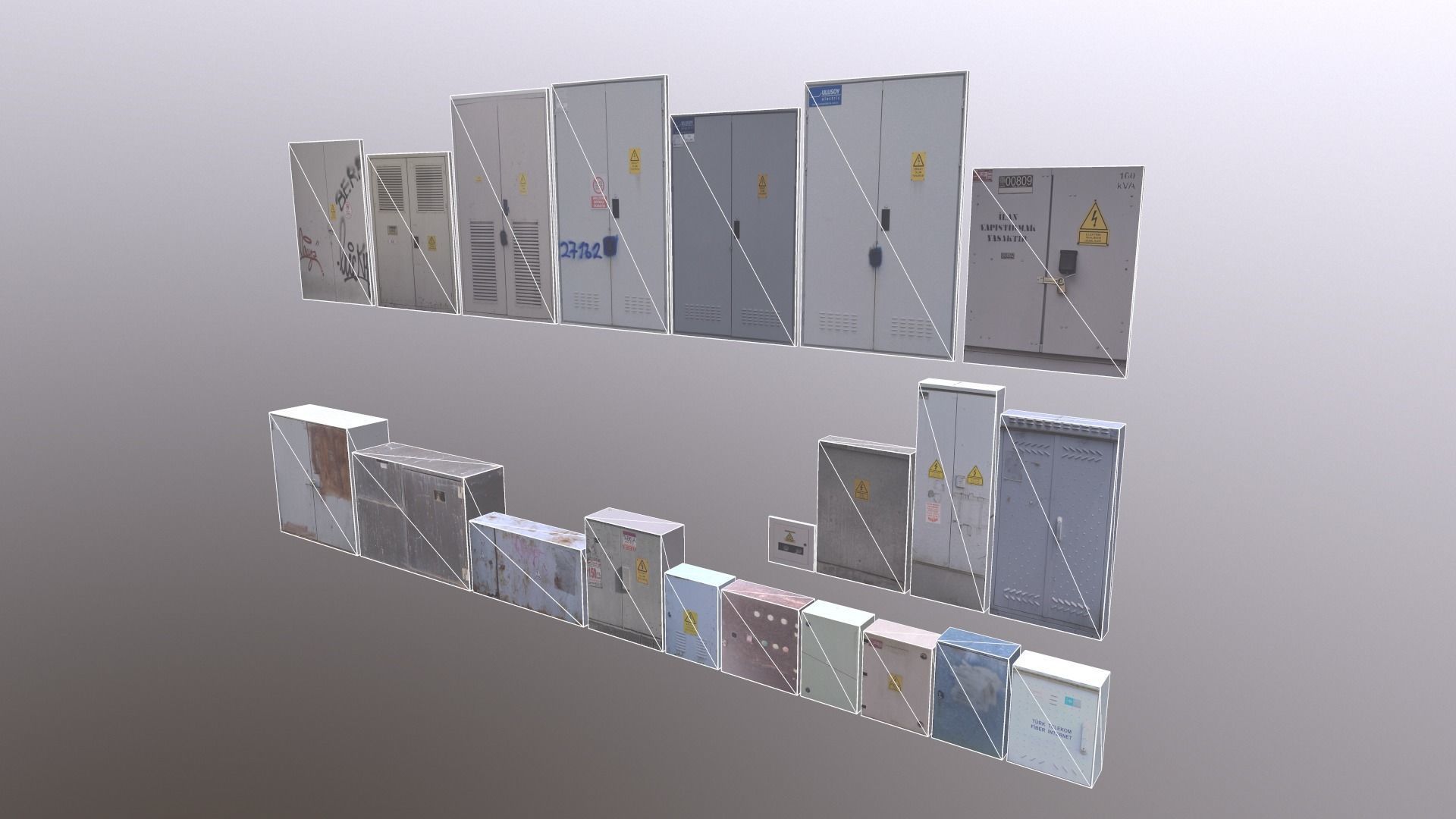 3D model 21 Electric Box Asset in one map VR / AR / low-poly | CGTrader