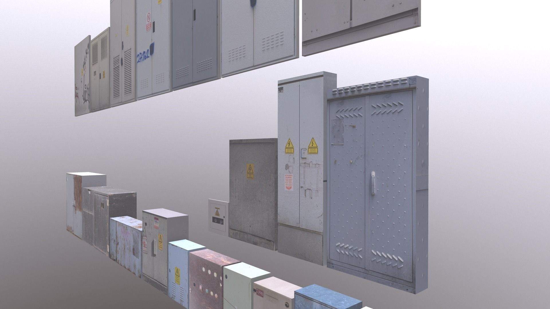 3D model 21 Electric Box Asset in one map VR / AR / low-poly | CGTrader