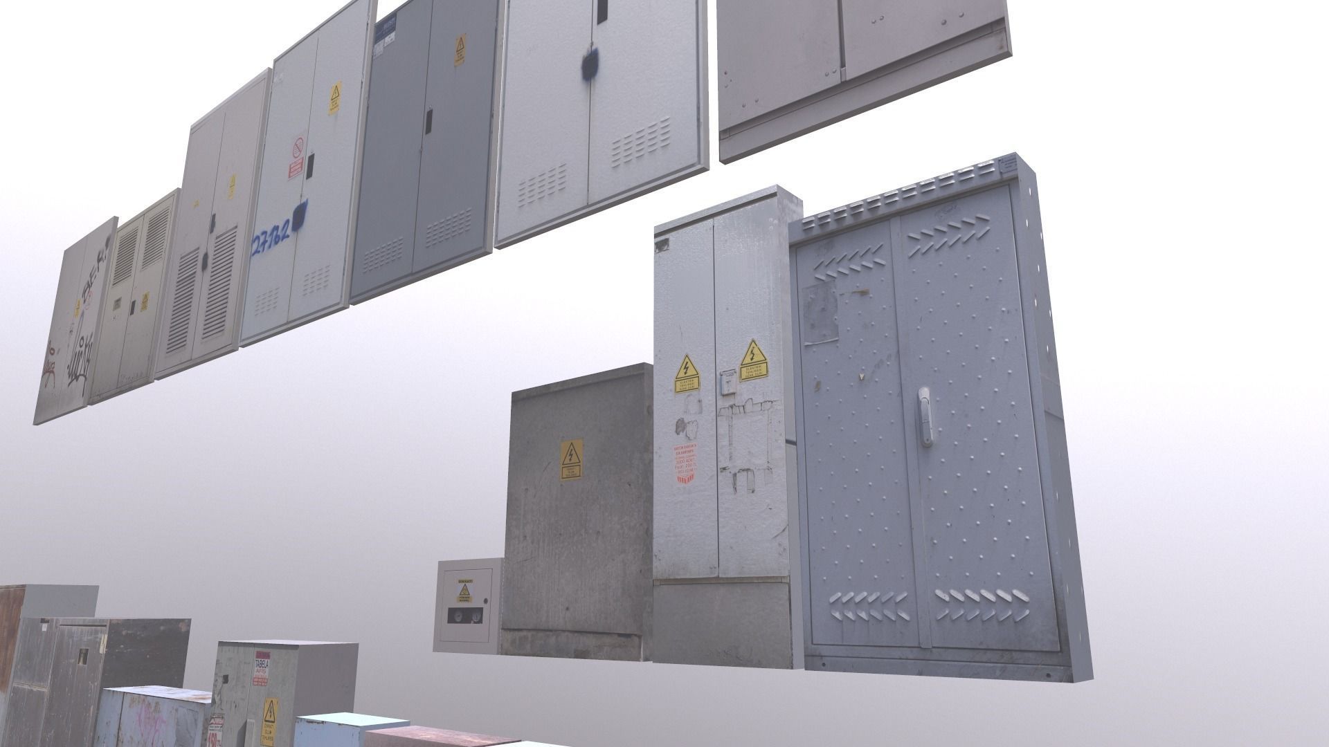 3D model 21 Electric Box Asset in one map VR / AR / low-poly | CGTrader