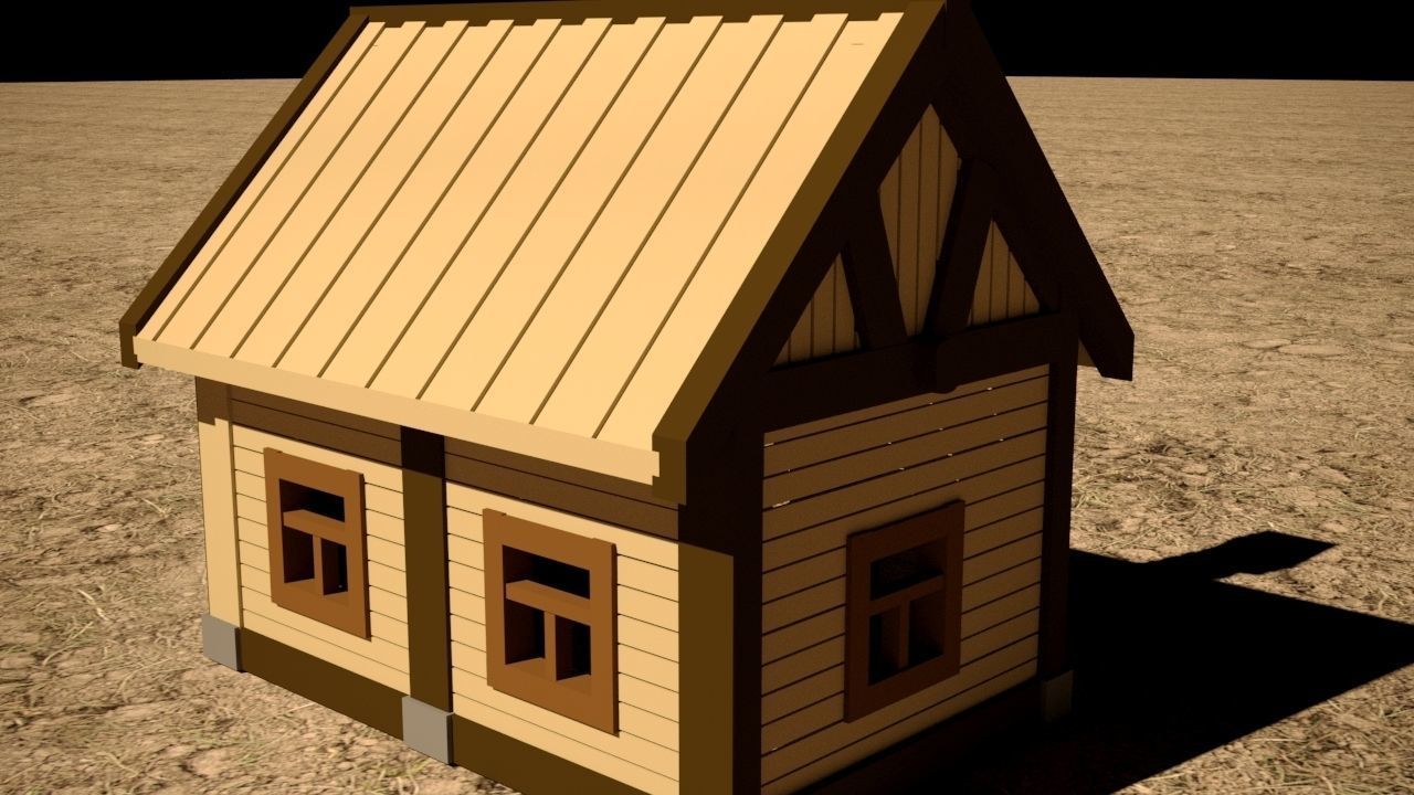 3D model Wooden house low poly VR / AR / low-poly | CGTrader