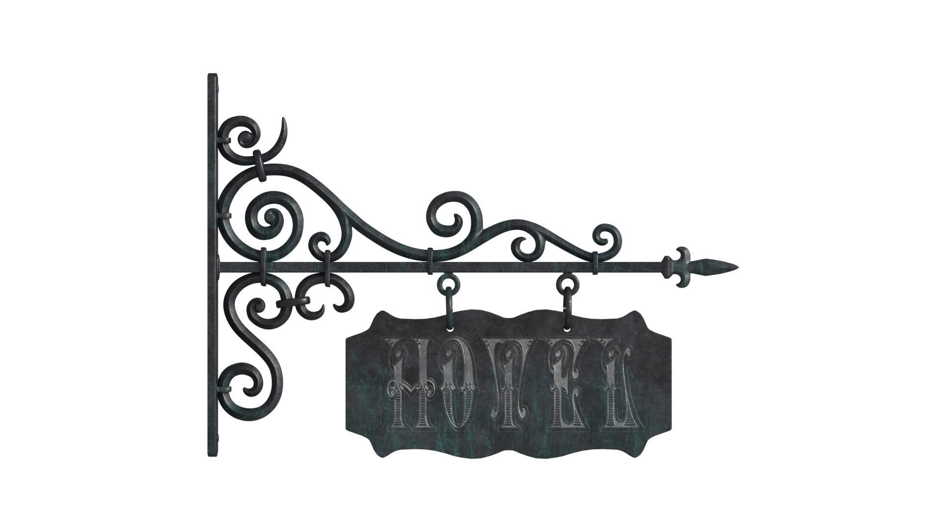 Wrought iron signboard 3D model | CGTrader