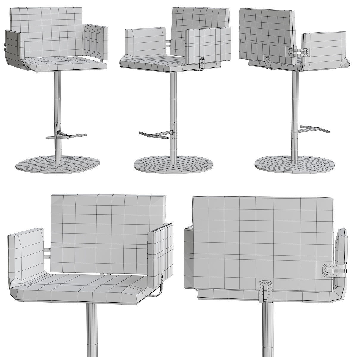 3D model Arka - Sg Is Bar Stool low poly 3d model VR / AR / low-poly ...