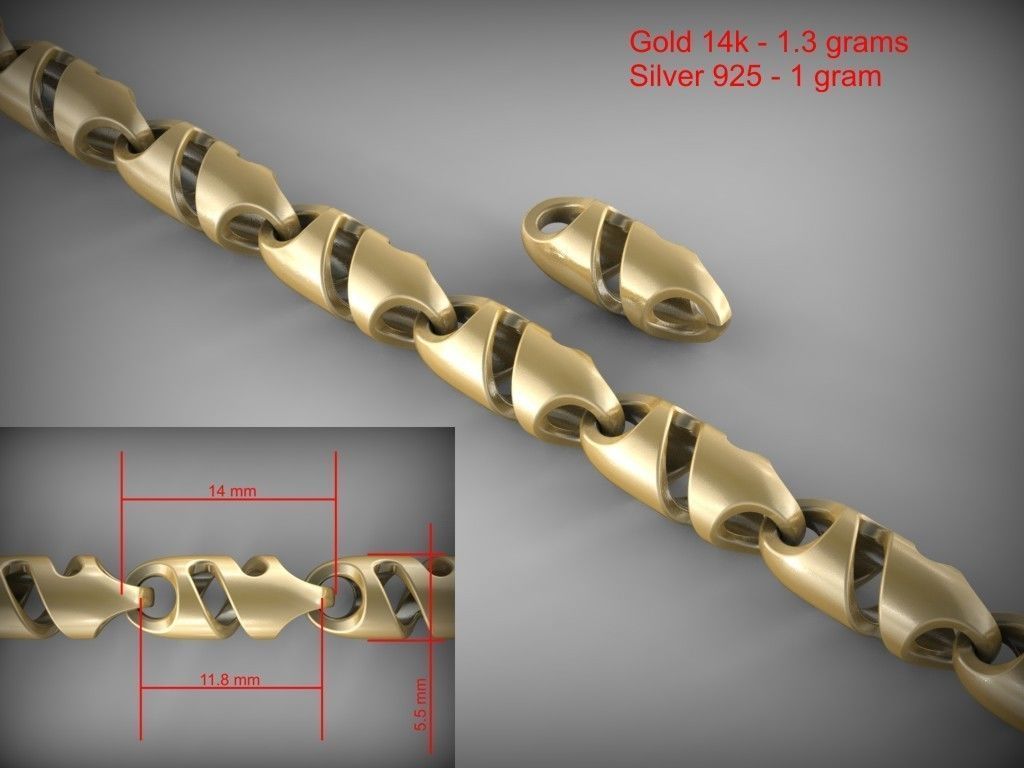 Chain link 187 3D model 3D printable | CGTrader