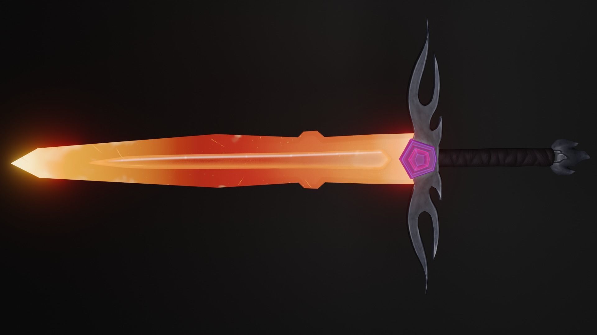3D model Infernal Flame Sword- Game Ready- Stylized Hand Painted ...