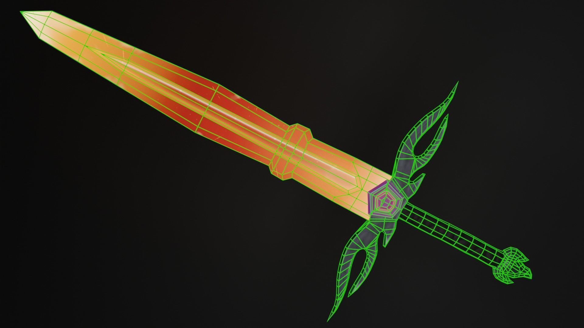 3D model Infernal Flame Sword- Game Ready- Stylized Hand Painted ...