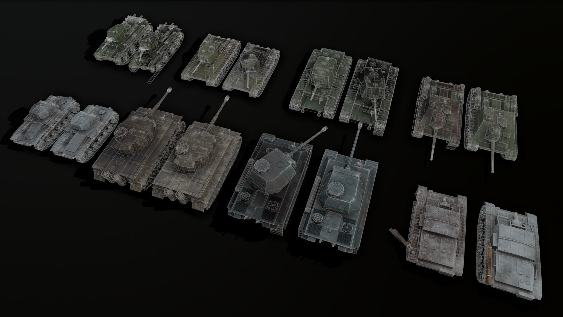 3D model Tanks Pack World War 2 VR / AR / low-poly | CGTrader