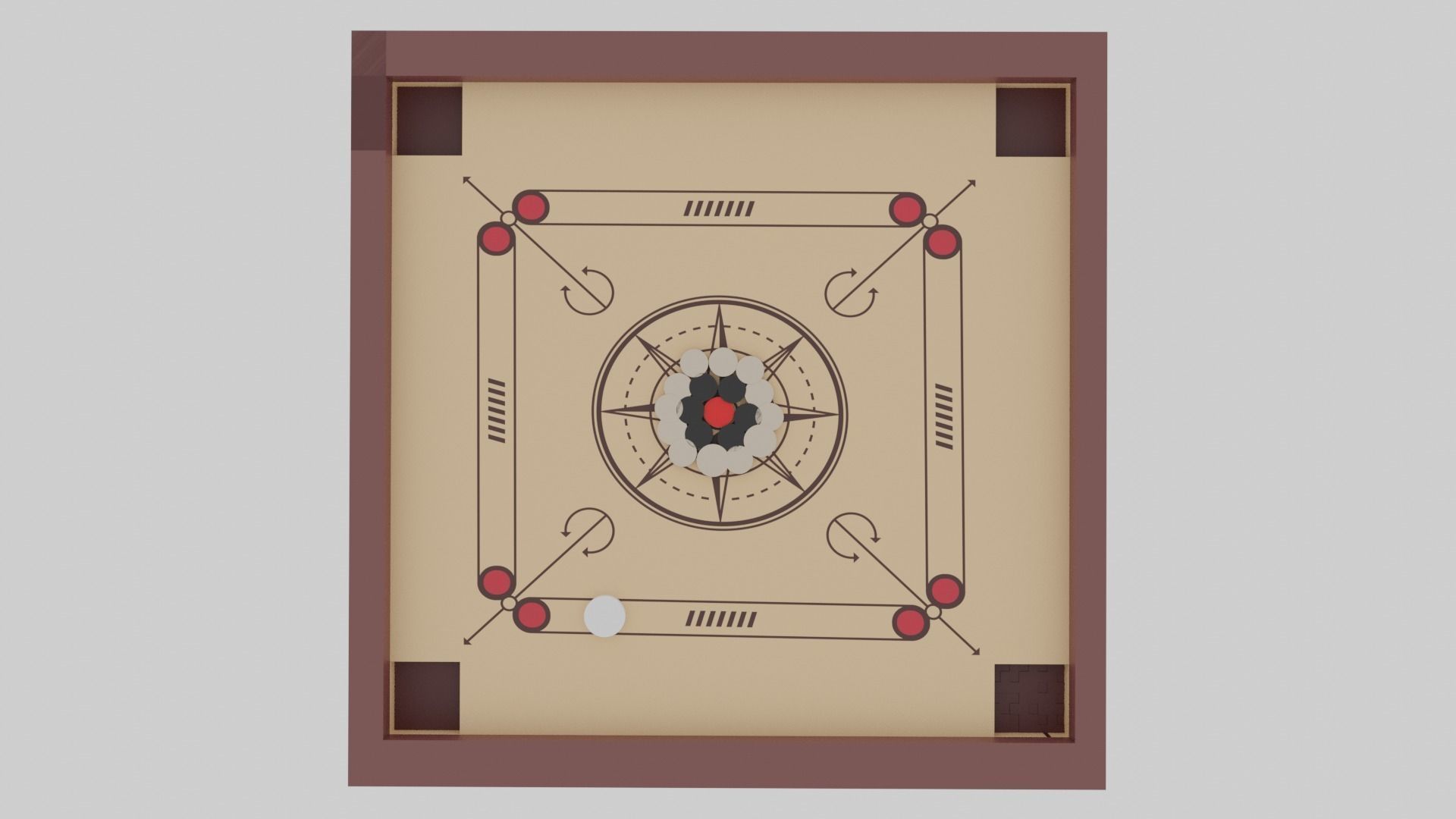 3D model Carrom Board 3D Model VR / AR / low-poly | CGTrader