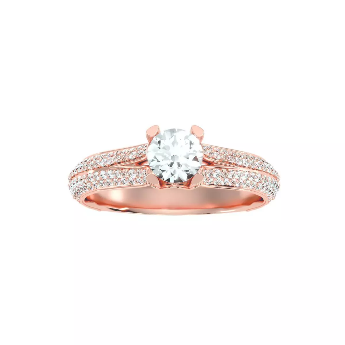 Women solitaire ring 3dm 10size stl render detail 3D model 3D printable ...