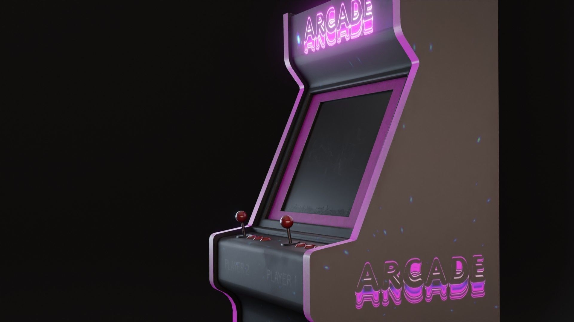 3D model 4 Arcade Machines with Chair - Retro - Game Ready VR / AR ...