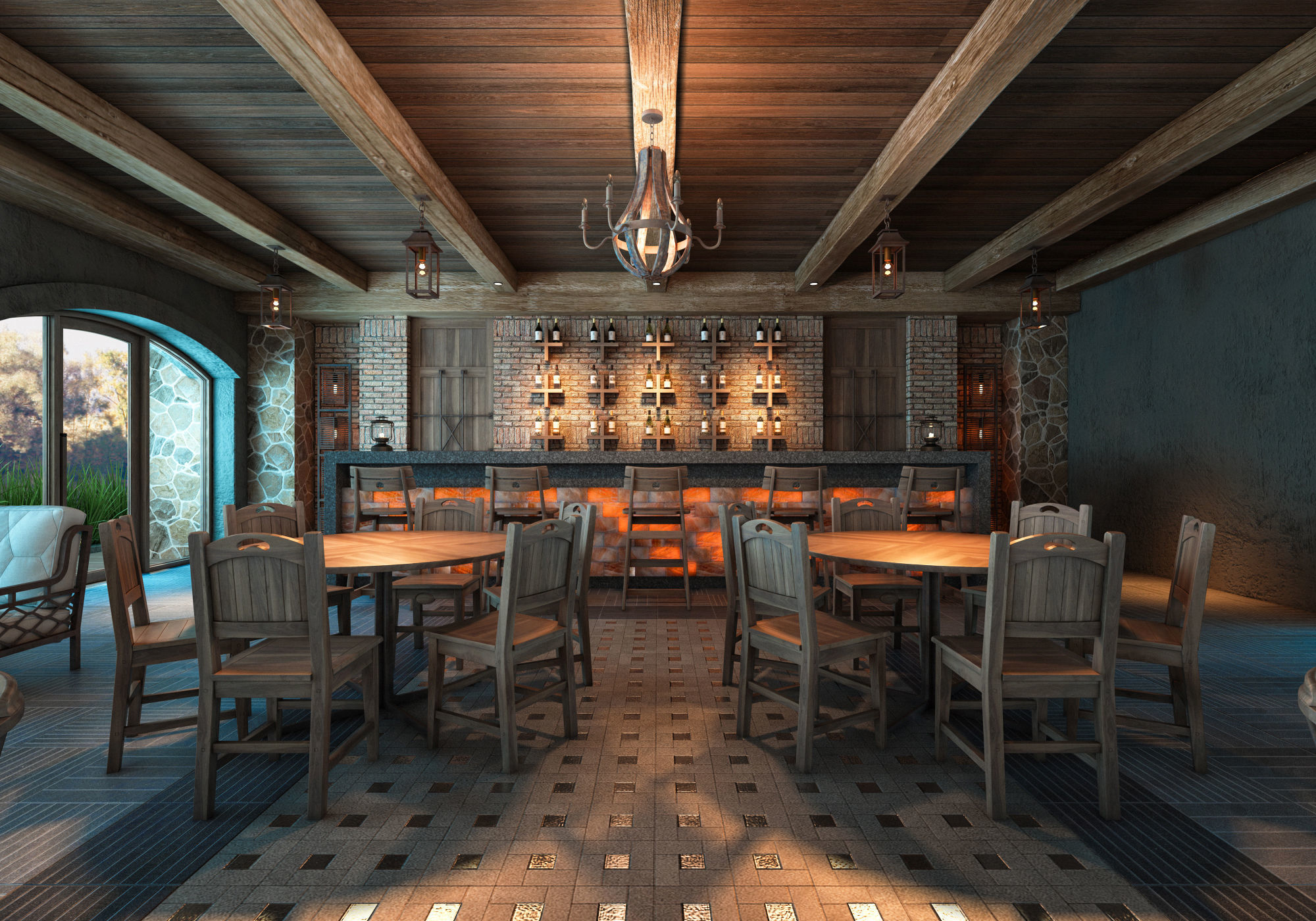 AQ Rustic Restaurant 3D model | CGTrader