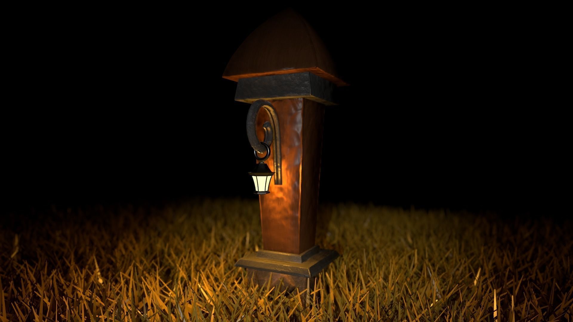 Latern wooden with light free VR / AR / low-poly 3D model | CGTrader