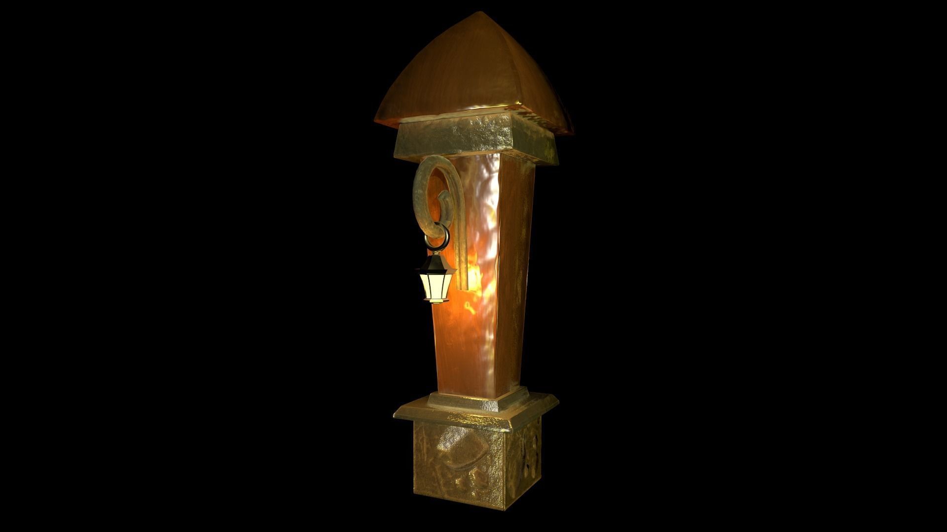 Latern wooden with light free VR / AR / low-poly 3D model | CGTrader