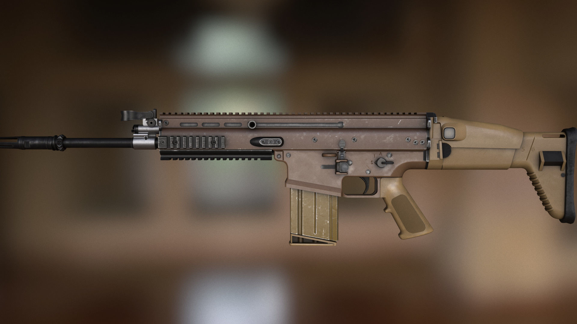 FN SCAR-H assault rifle PBR 3D model | CGTrader