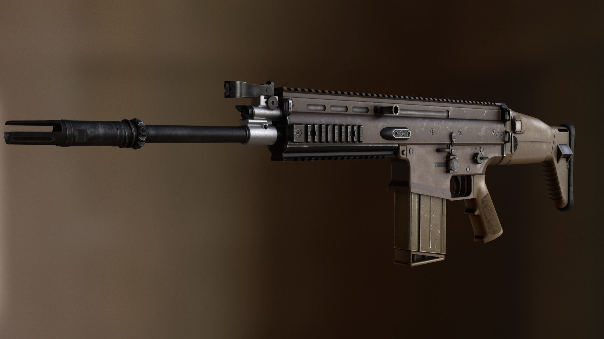 FN SCAR-H assault rifle PBR 3D model | CGTrader