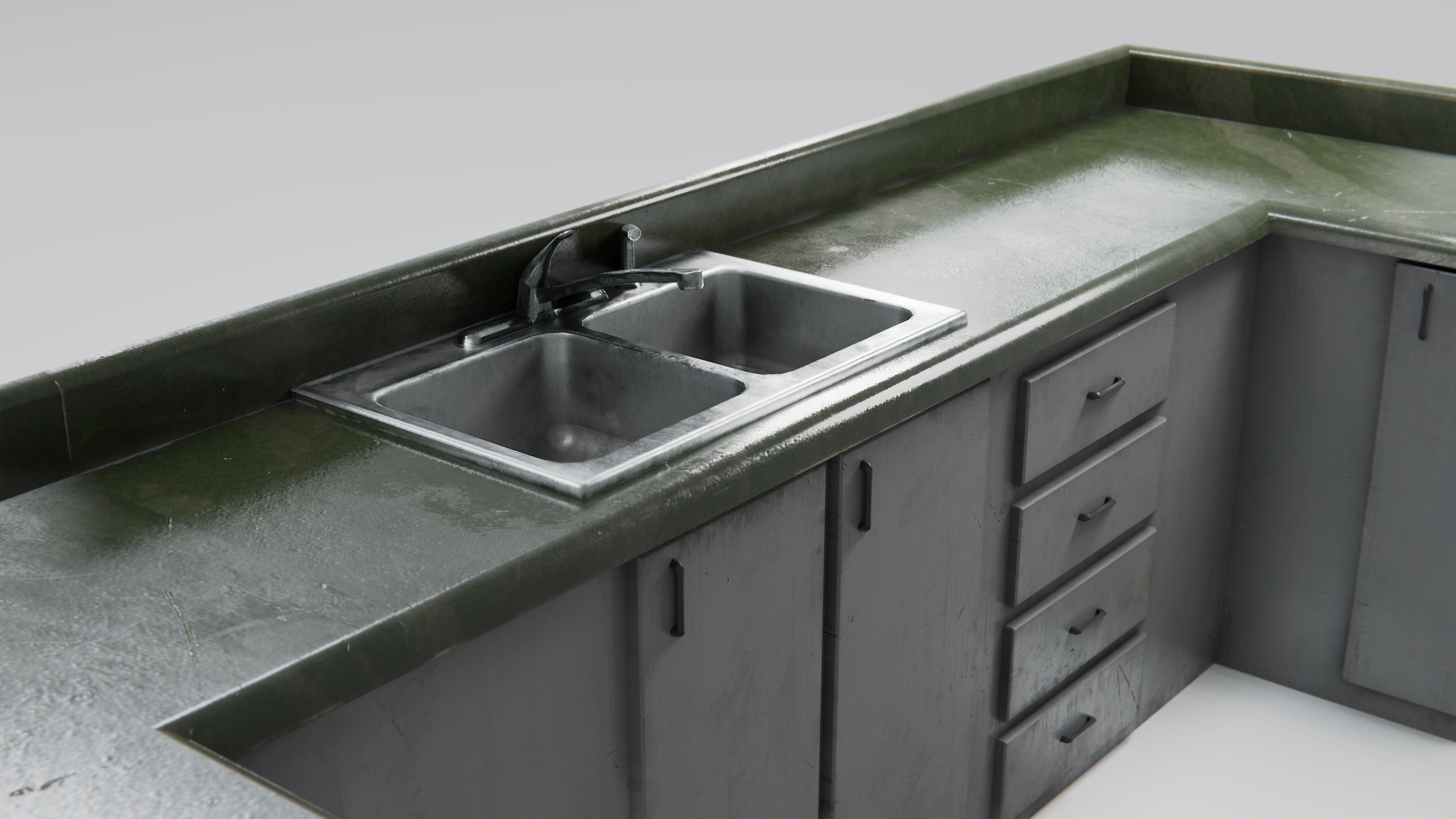 3D model Stained Kitchen Counter VR / AR / low-poly | CGTrader