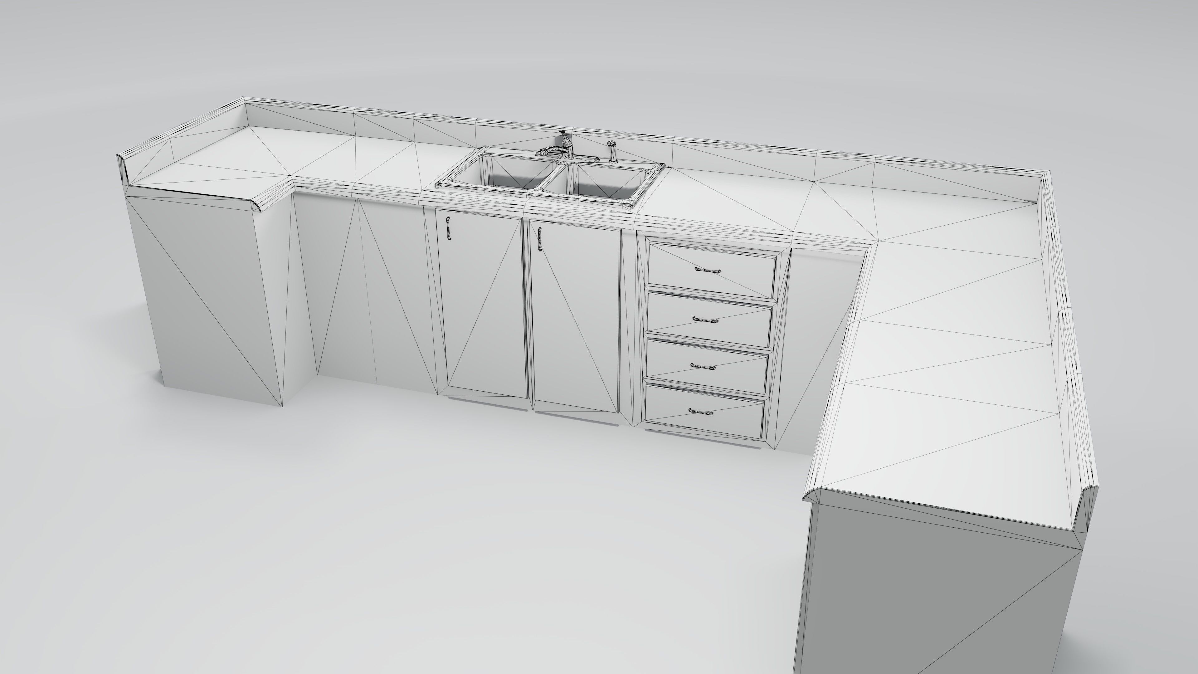 3D model Stained Kitchen Counter VR / AR / low-poly | CGTrader