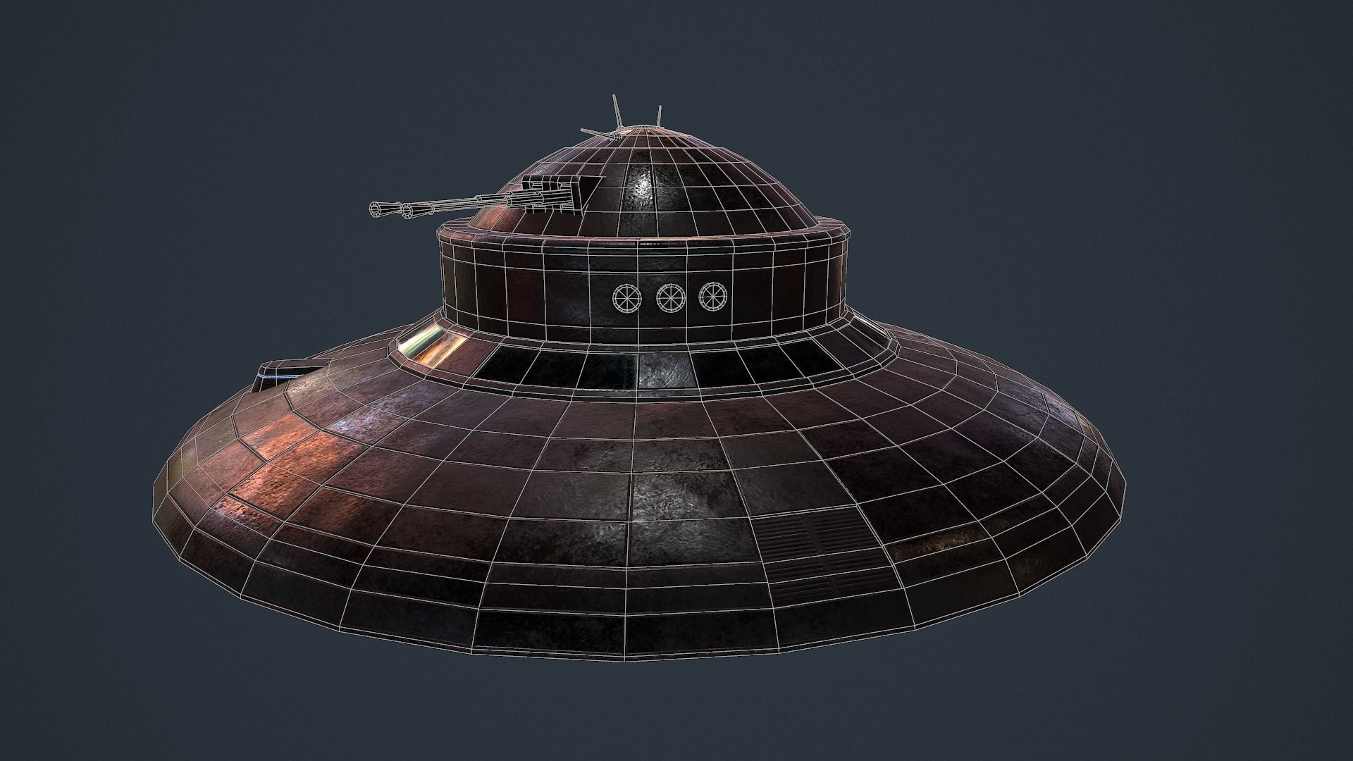 3D model RIGGED WWII German Nazi UFO Prototype Haubenu II VR / AR / low ...