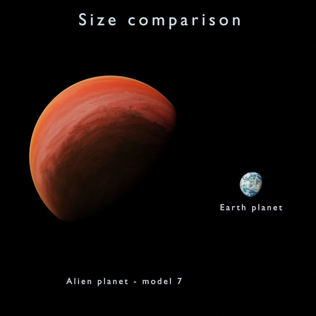 3D model Alien planet model 7 - 16k photorealistic - cold ice giant VR ...