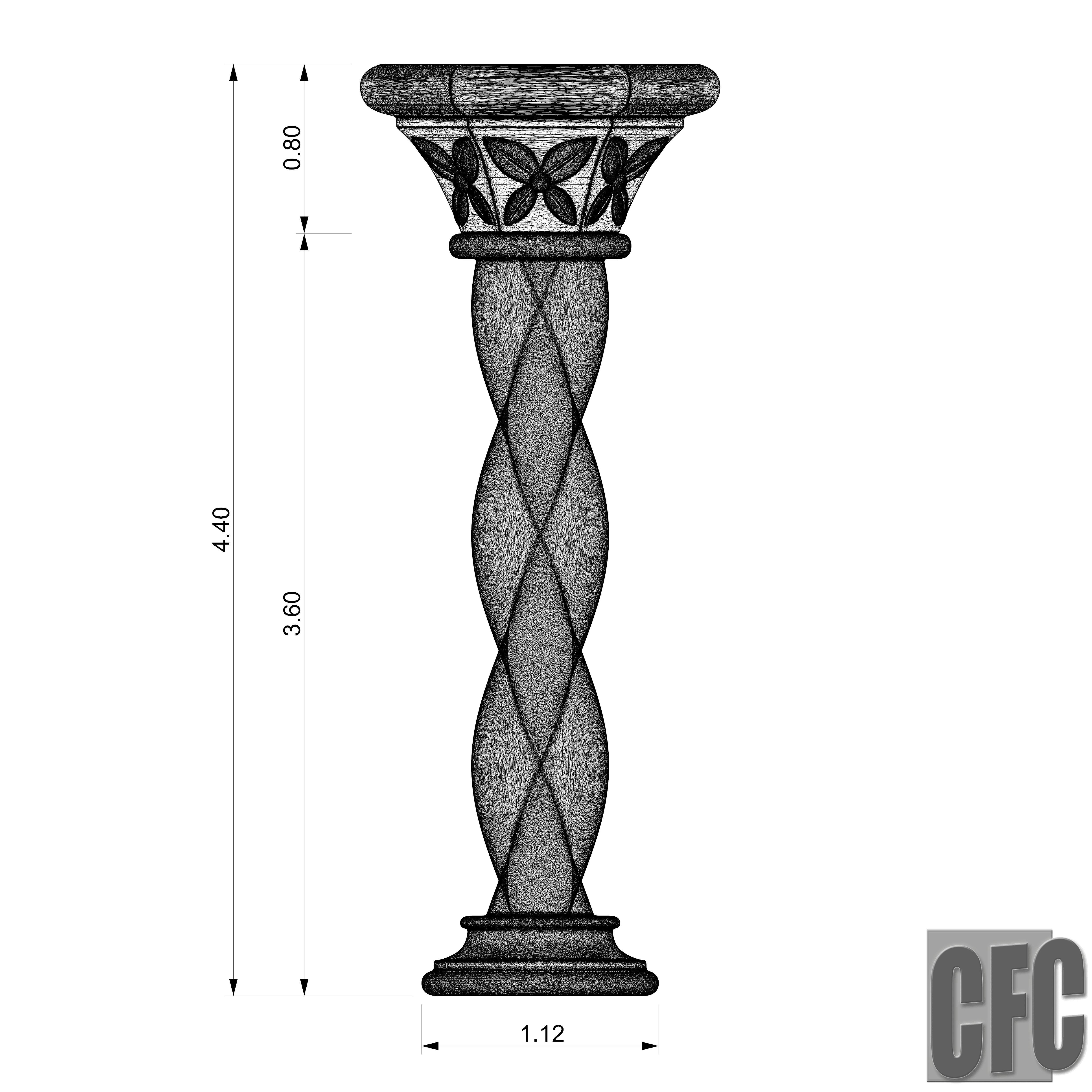 Goth Column - 3d model for CNC - GothColumnCFC07 3D model 3D printable ...