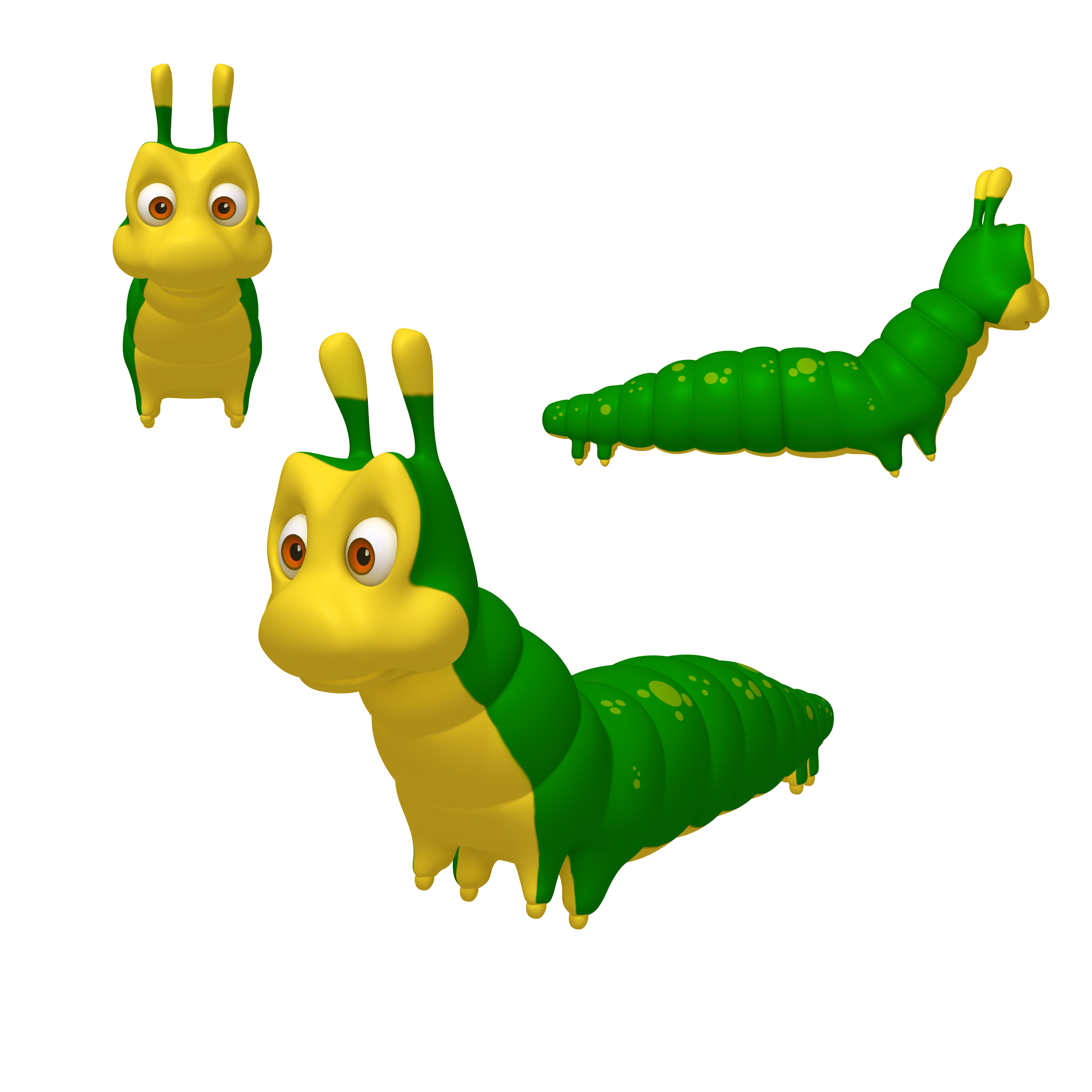 Caterpillar Cartoon 3D model | CGTrader