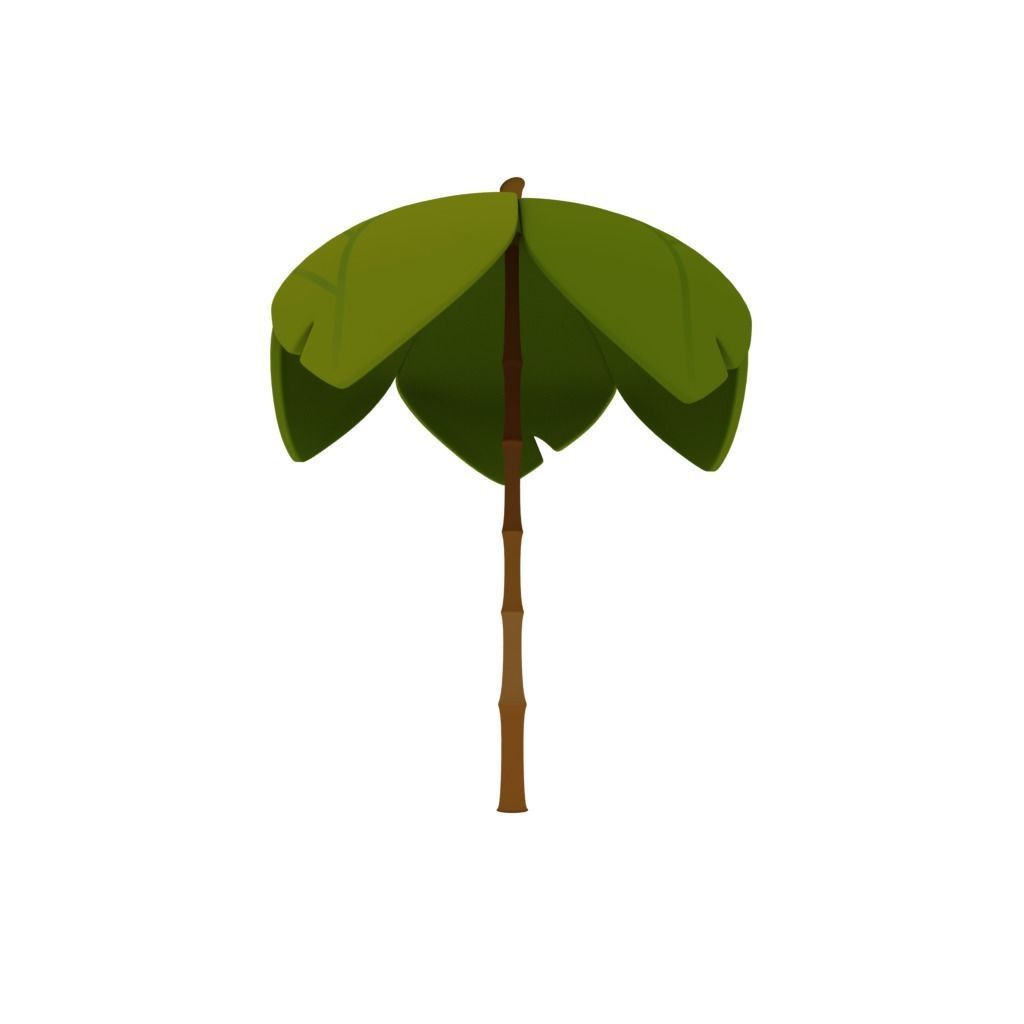 Parasol cartoon palm tree 3D model rigged | CGTrader