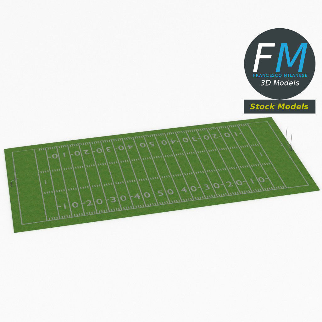 American football field 3D model | CGTrader