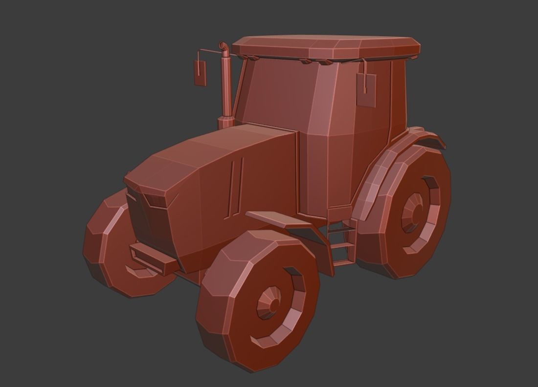 3D model John Deere Tractor Low Poly VR / AR / low-poly | CGTrader