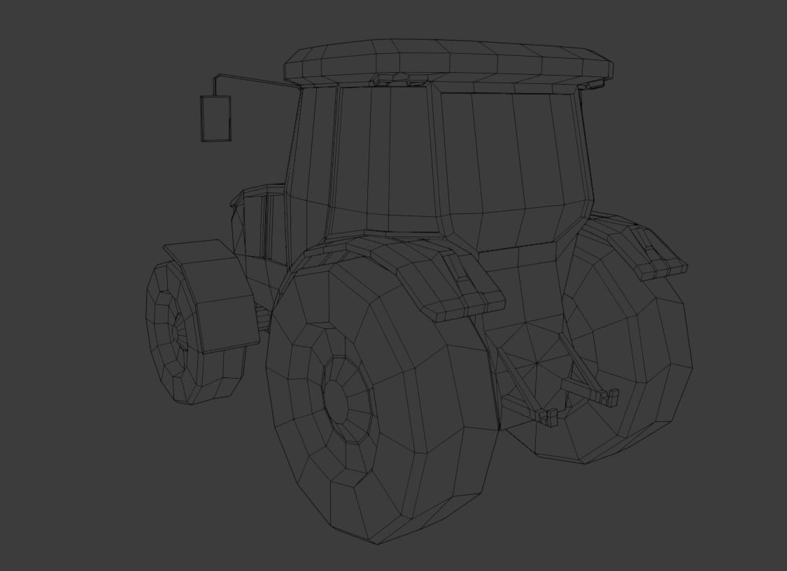 3D model John Deere Tractor Low Poly VR / AR / low-poly | CGTrader