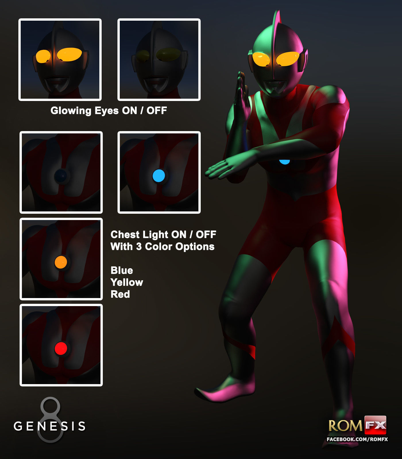 Ultraman for G8M - DAZ Outfit 3D model rigged | CGTrader
