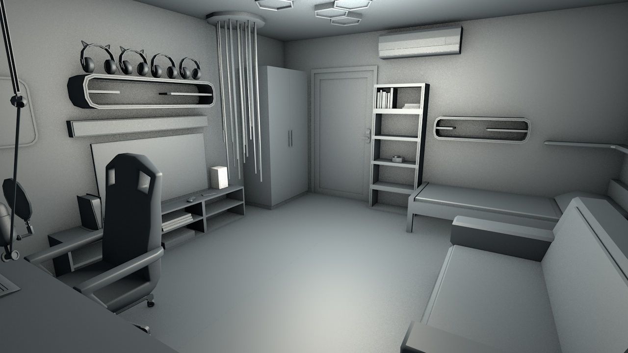 3D model Gamer Live Streamer Room VR / AR / low-poly | CGTrader