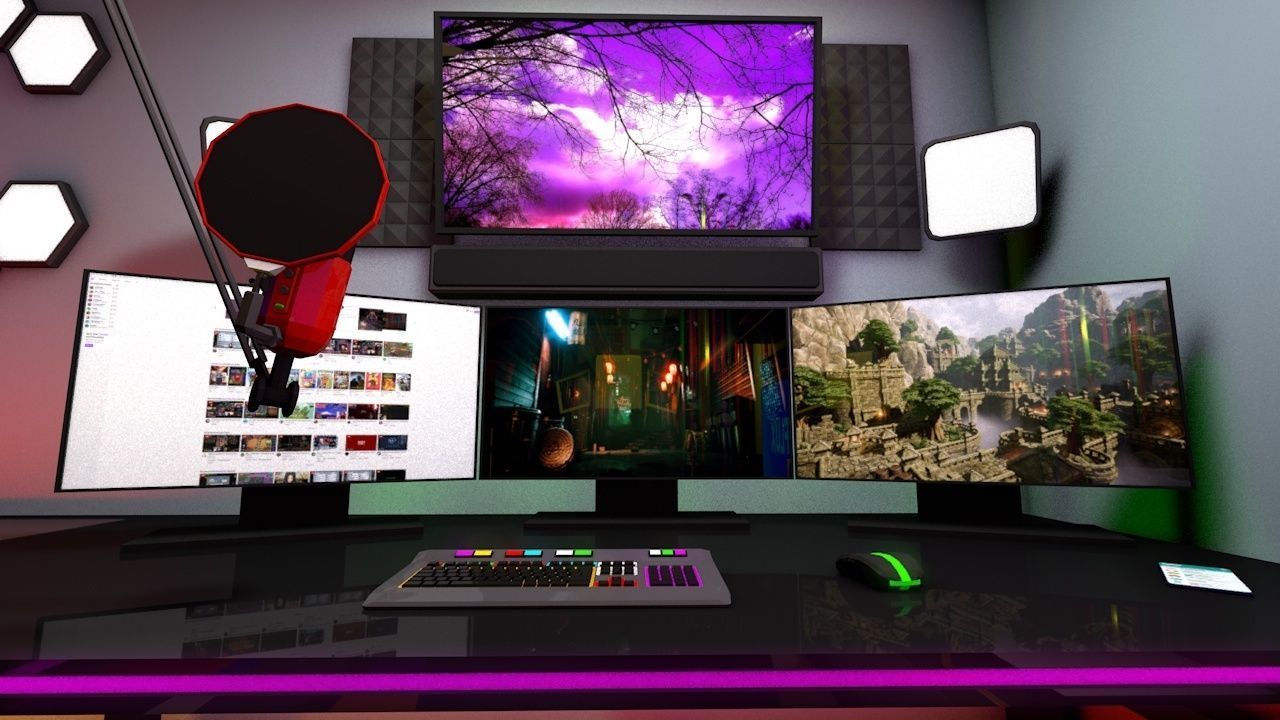3D model Gamer Live Streamer Room VR / AR / low-poly | CGTrader