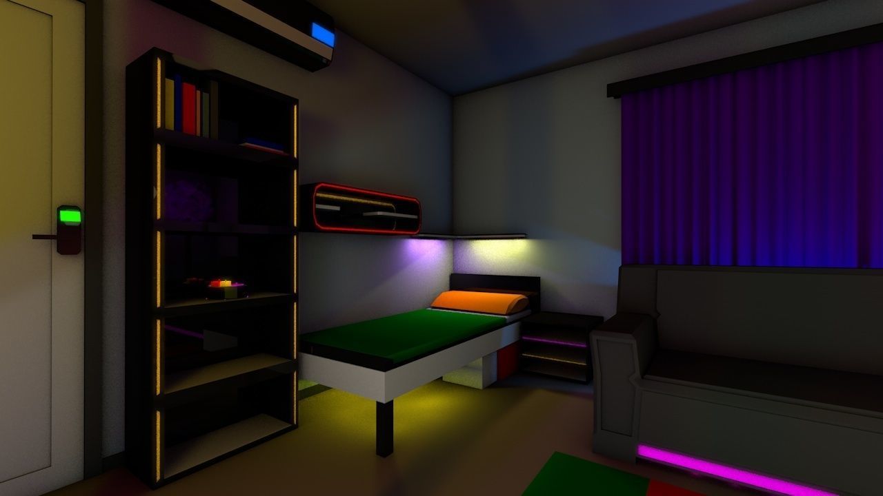 3D model Gamer Live Streamer Room VR / AR / low-poly | CGTrader