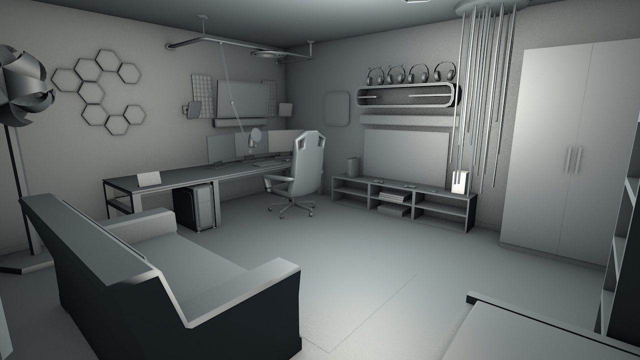 3D model Gamer Live Streamer Room VR / AR / low-poly | CGTrader