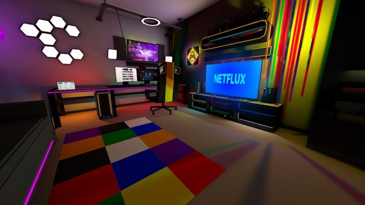 3D model Gamer Live Streamer Room VR / AR / low-poly | CGTrader