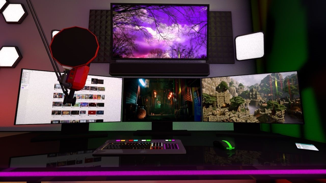 3D model Gamer Live Streamer Room VR / AR / low-poly | CGTrader