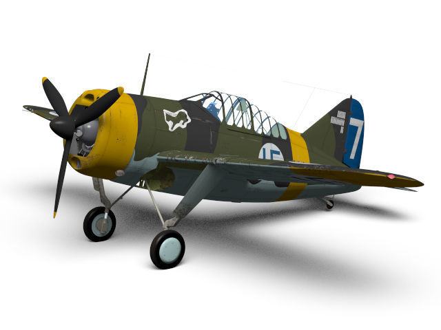 Brewster F2A Buffalo B239 3D model | CGTrader