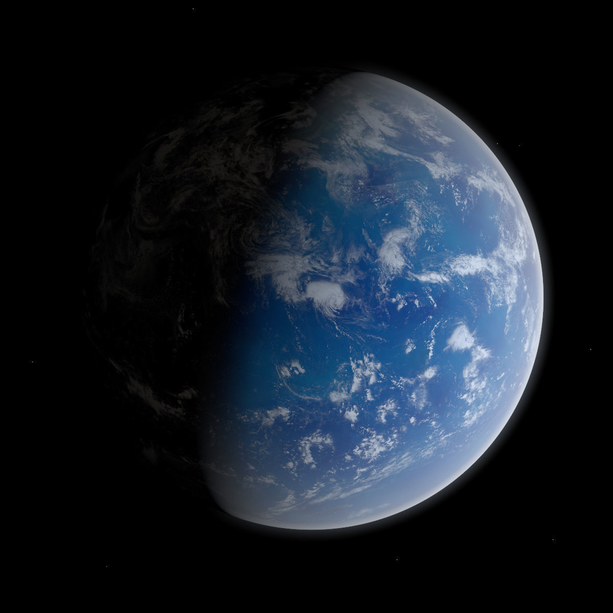 3D model Water Planet with Pole Caps - Alien Planet 8k VR / AR / low ...