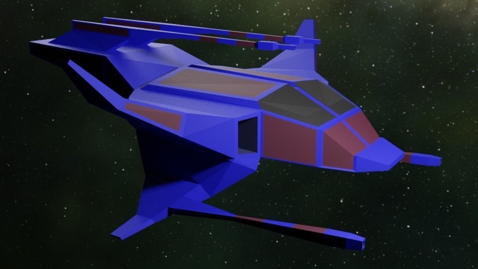 Space Fighter fantasy Low-poly 3D model free VR / AR / low-poly 3D ...