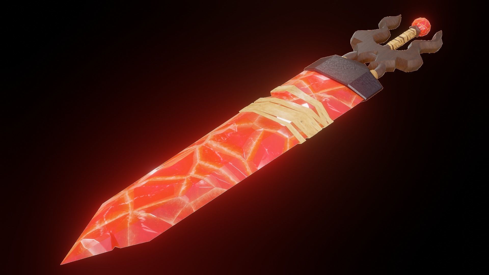 3D model Crystal Greatsword - Low Poly VR / AR / low-poly | CGTrader