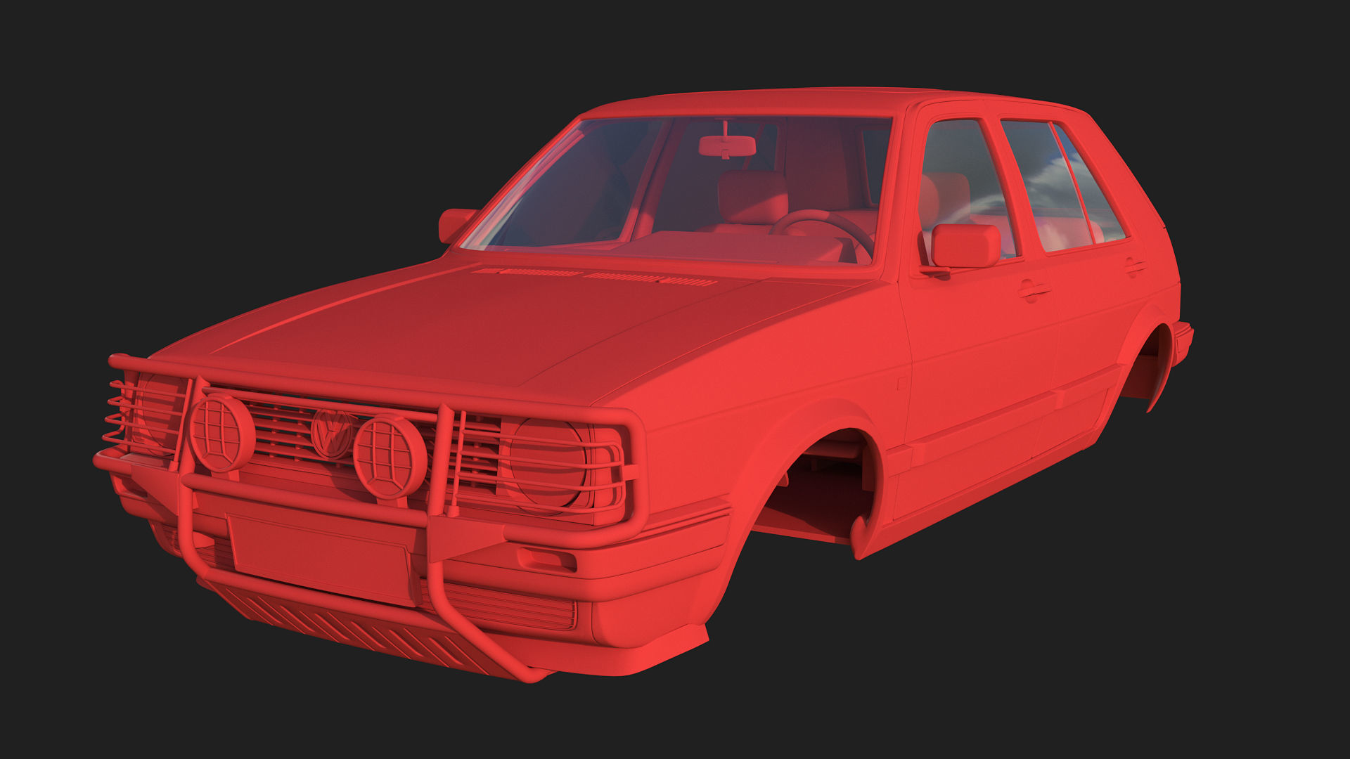Volkswagen Golf II Country - Body and Interior 3D model 3D printable ...