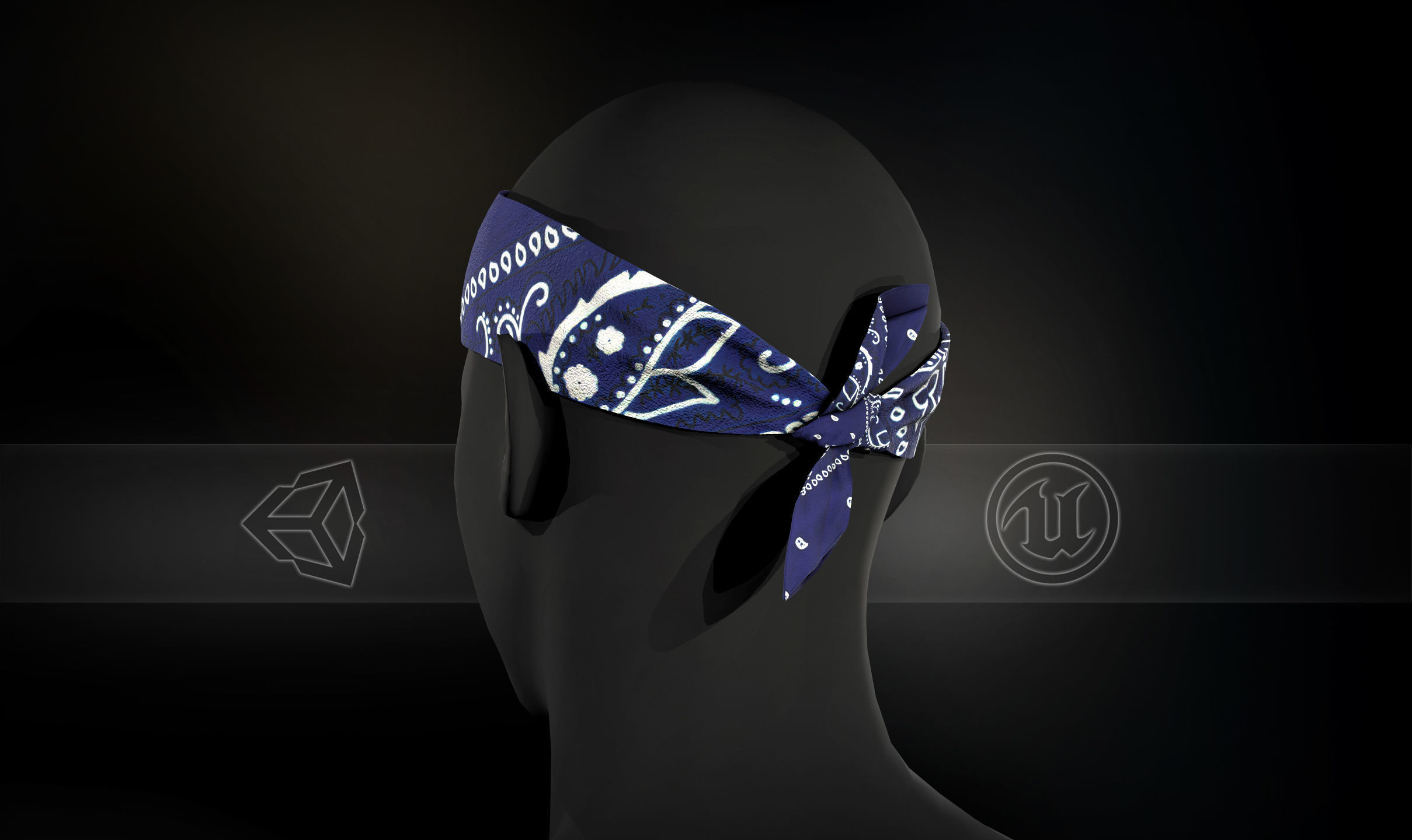 3D model Blue Paisley Bandana VR / AR / low-poly | CGTrader