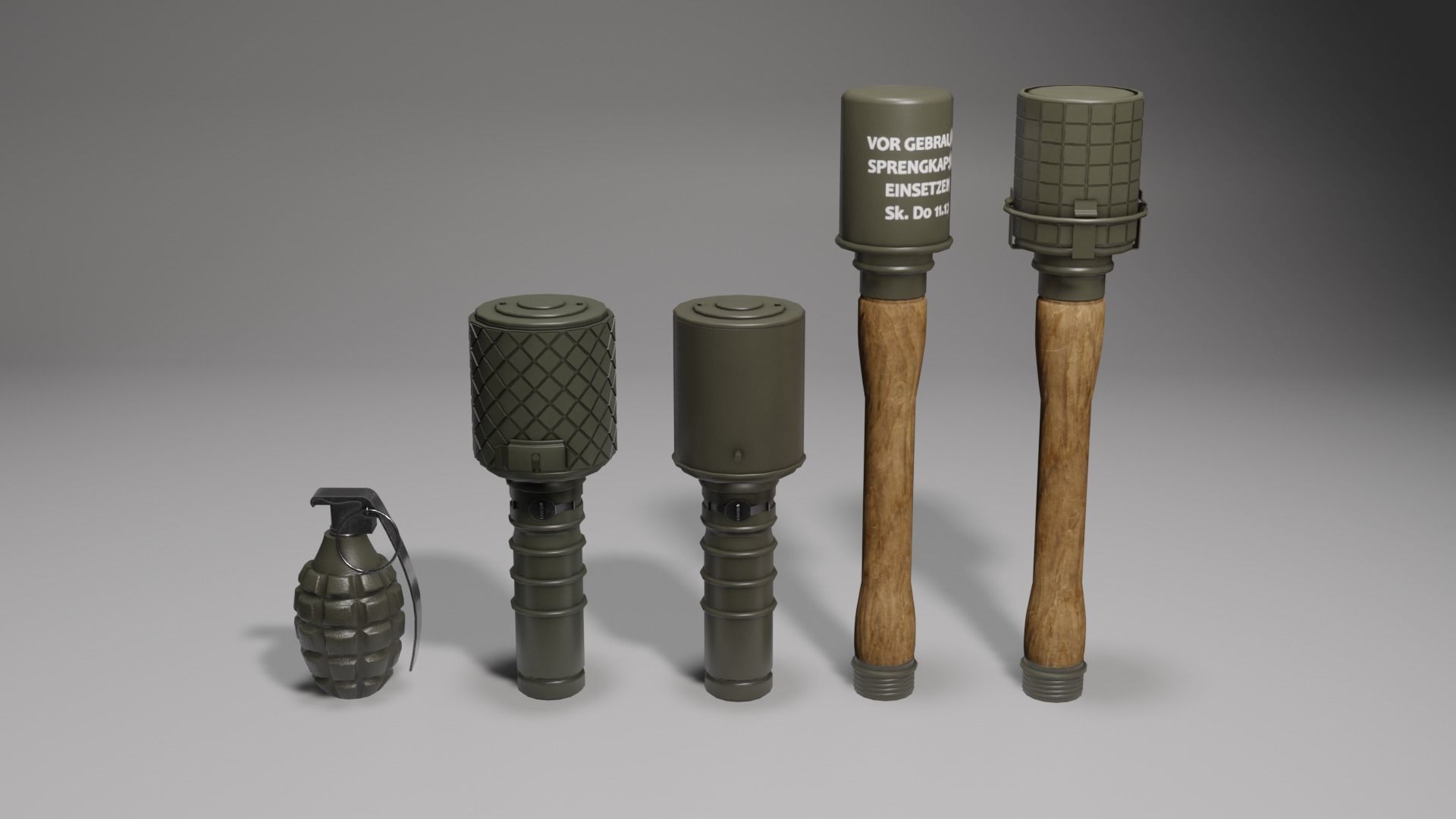 3D model WWII Grenades VR / AR / low-poly | CGTrader