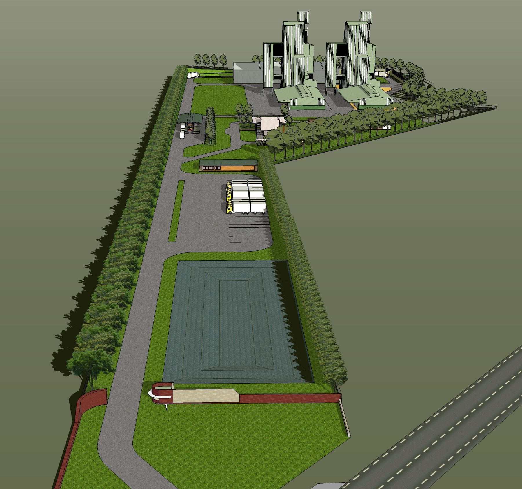 Layout for Cement plant -01 3D model | CGTrader