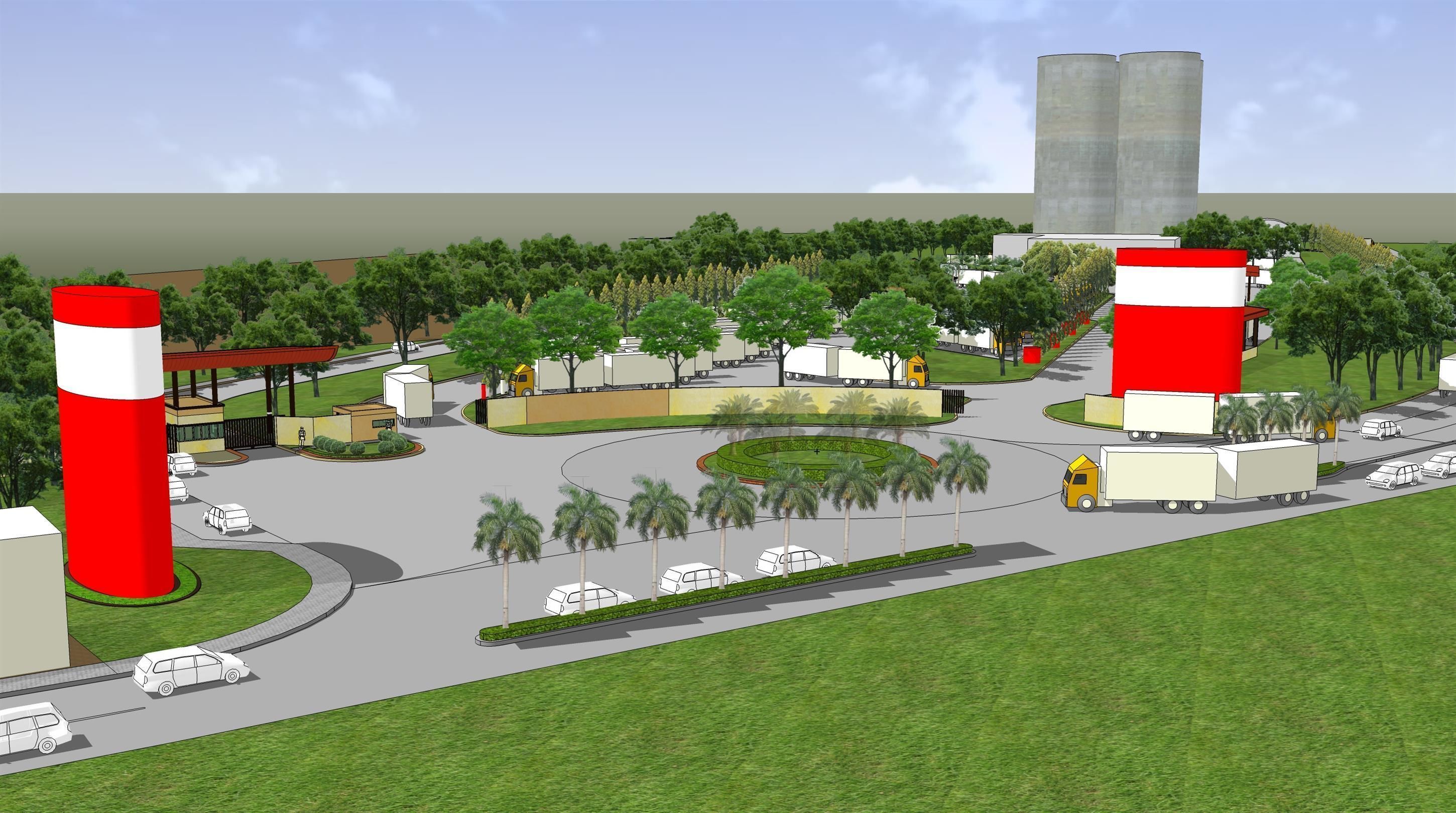 Layout for Cement plant entrance 3D model | CGTrader